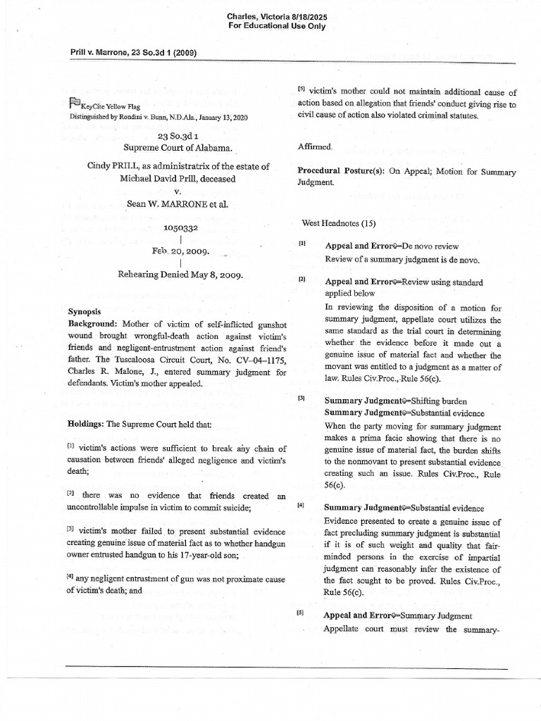 Victoria Charles Case Brief 1 | PDF