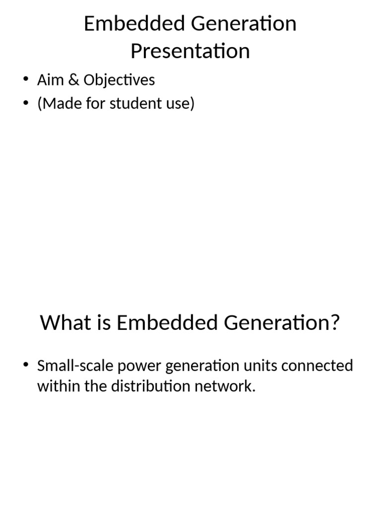 Benefits of Embedded Generation Systems | PDF