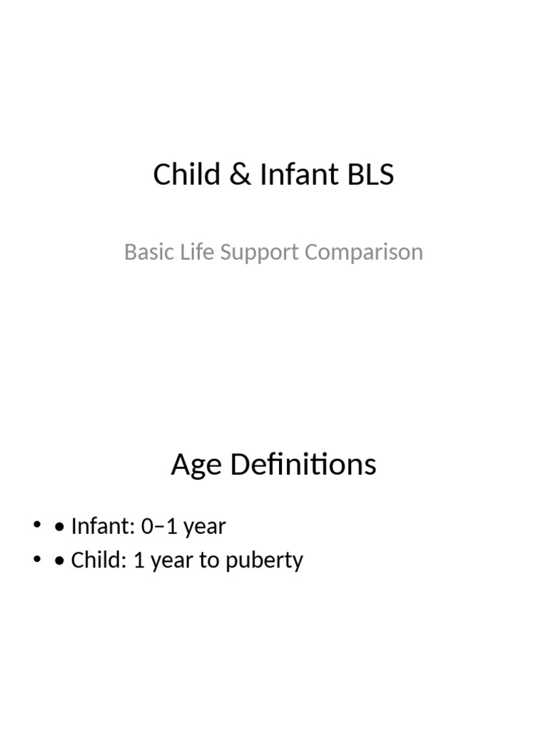 Child & Infant BLS Guidelines | PDF