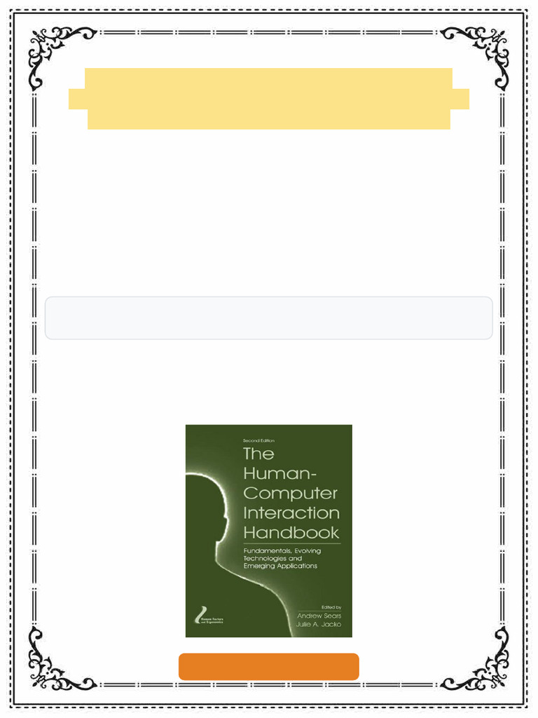 The Human Computer Interaction Handbook Fundamentals Evolving 2nd ...