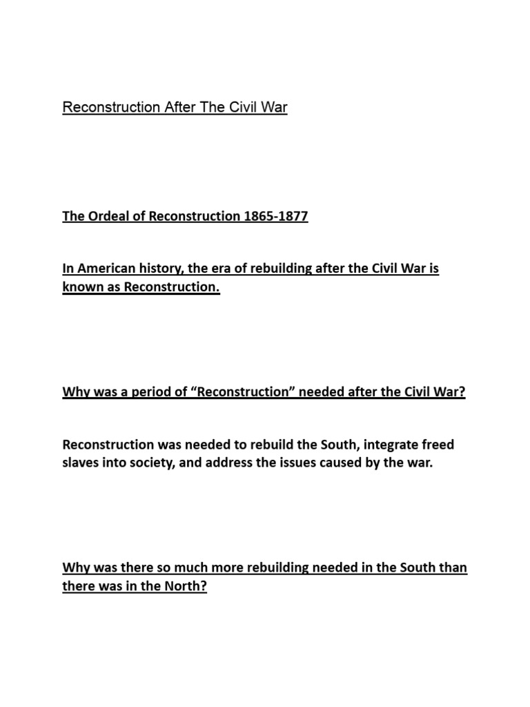 Copy of Reconstruction After the Civil War | PDF | Reconstruction Era ...