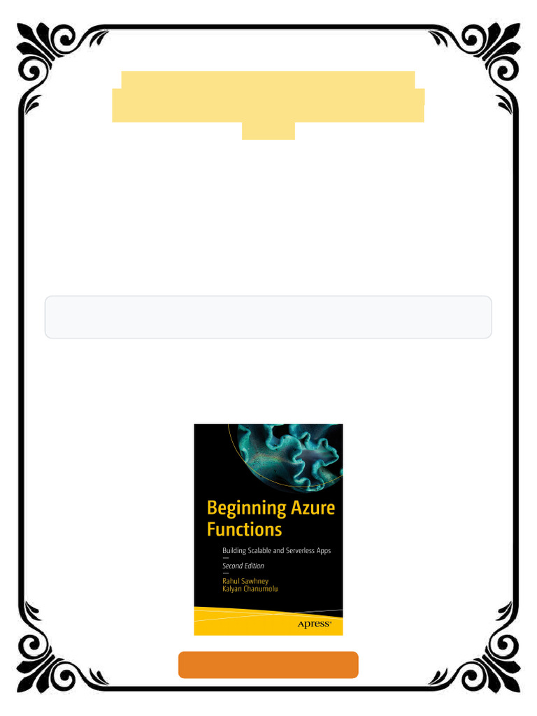 Beginning Azure Functions: Building Scalable and Serverless Apps 2nd Edition Rahul Sawhney ebook ...