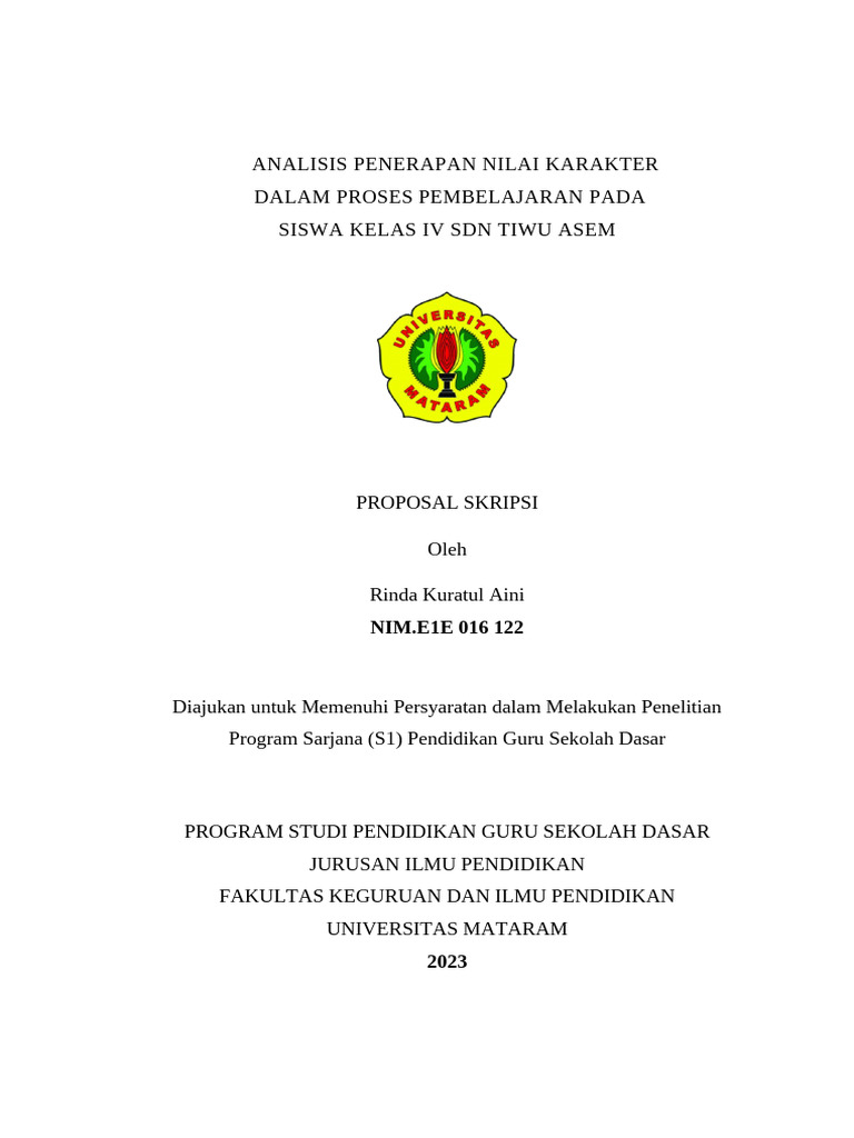 Penerapan Nilai Karakter di SDN Tiwu Asem | PDF