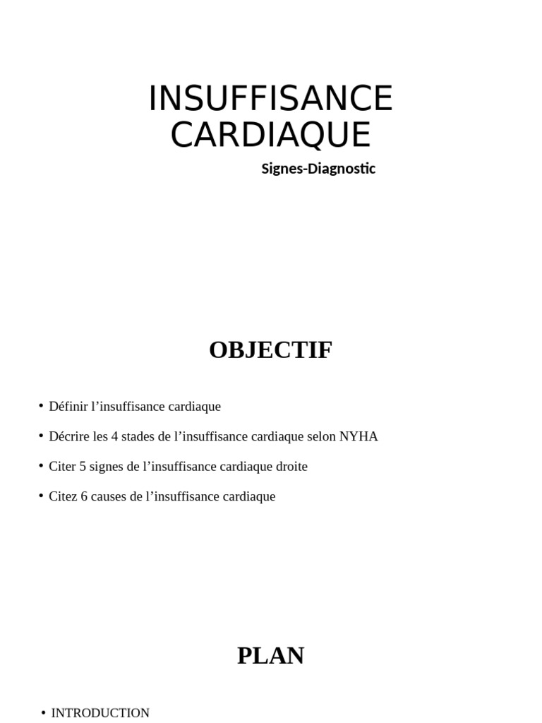 Insuffisance Cardiaque : Signes et Diagnostic | PDF | Insuffisance ...
