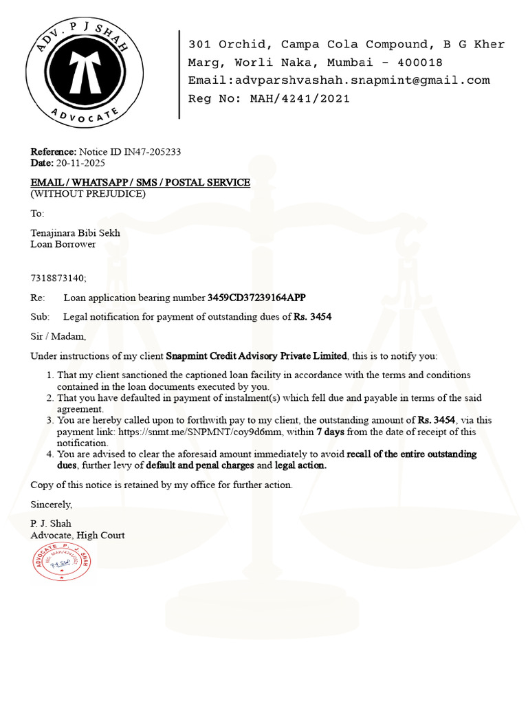 Reference: Date: Email / Whatsapp / Sms / Postal Service | PDF