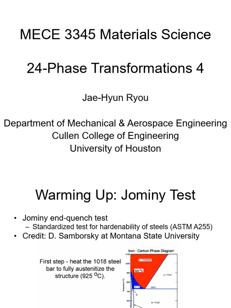 MECE 3345 24-Phase Transformations 4 | PDF | Steel | Metals