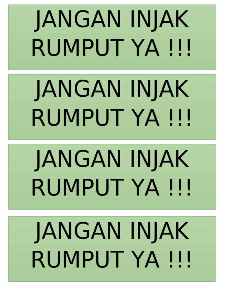 Jangan Injak Rumput | PDF