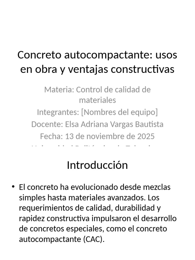 Concreto_Autocompactante | PDF | Hormigón | Materiales