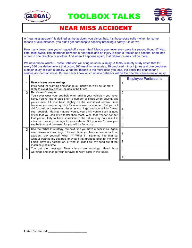 Understanding Near Miss Accidents | PDF