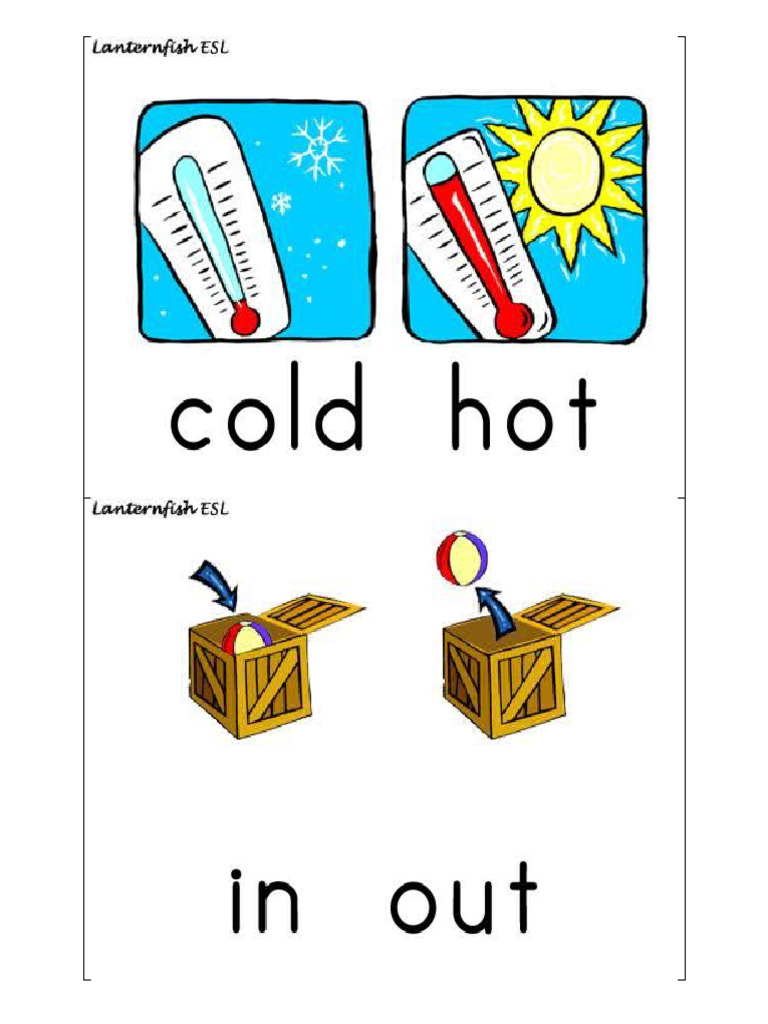 Opposites Flashcards | PDF