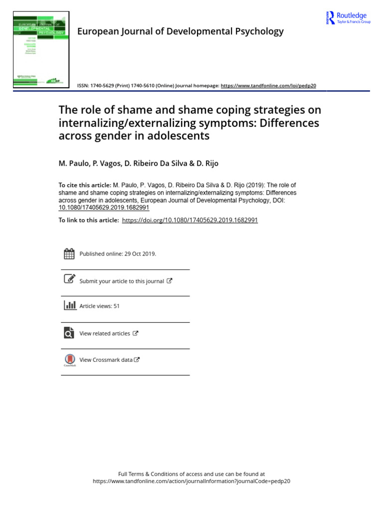2019 - Role of Shame and Shame Coping Strategies On Internalizing ...