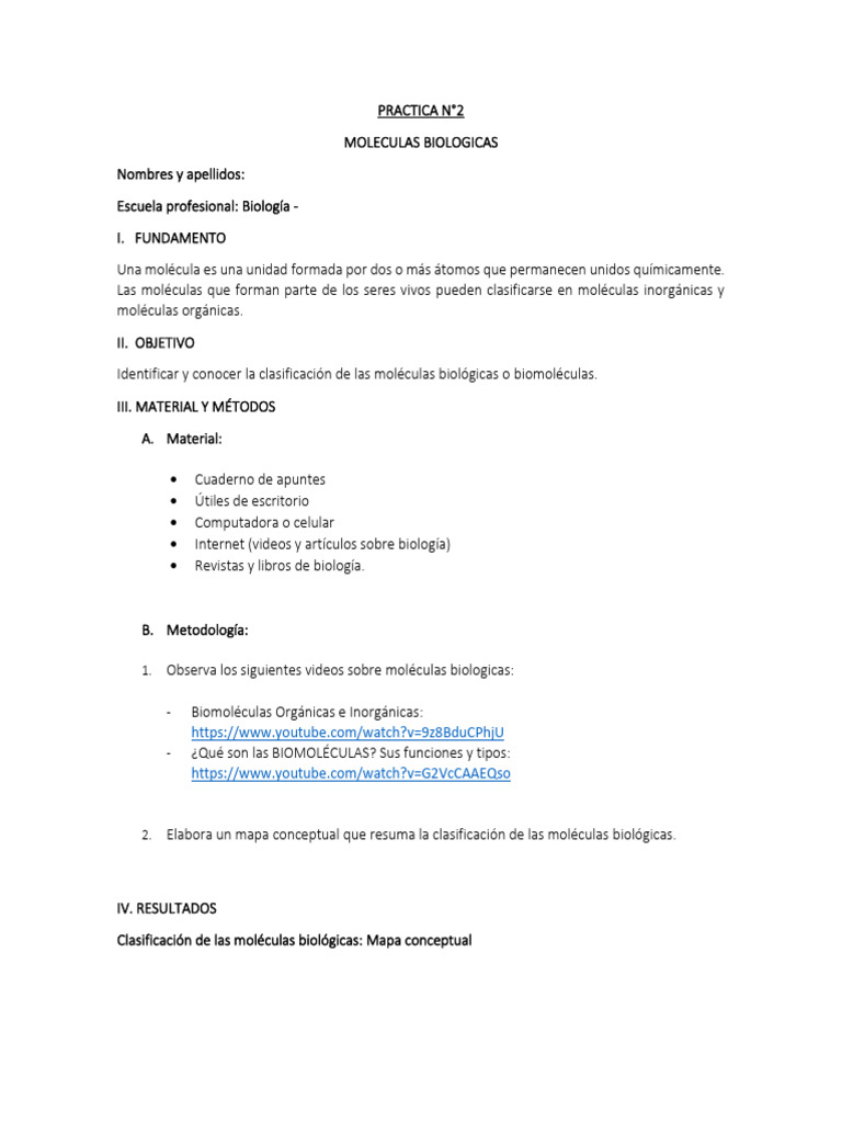 PRACTICA 2-Moleculas Biologicas | PDF