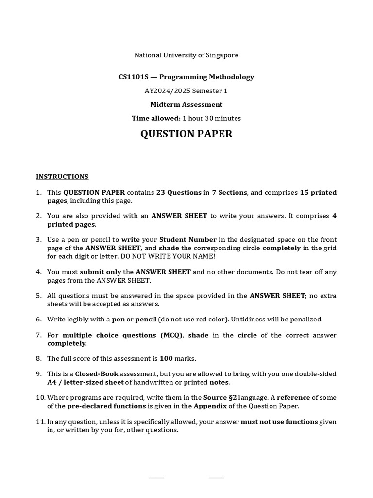Midterm 2425s1 Question Paper | PDF | Function (Mathematics) | Mathematics