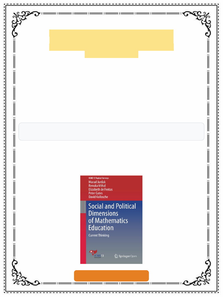 Social and Political Dimensions of Mathematics Education Current ...