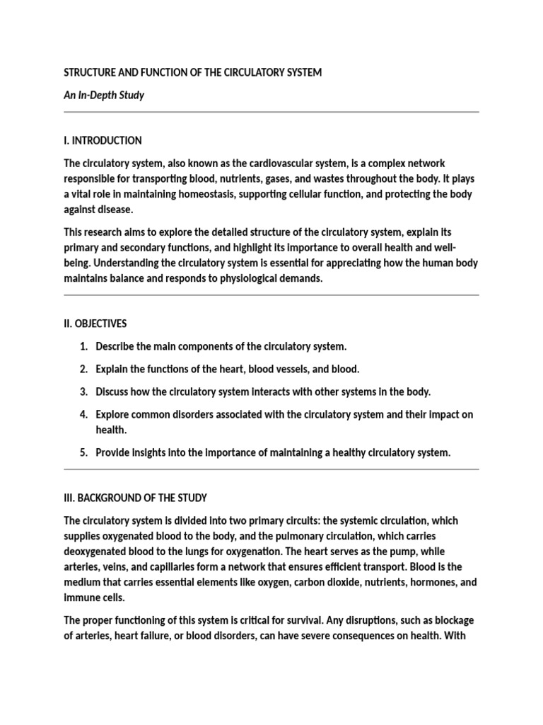 Structure and Function of The Circulatory System | PDF | Circulatory ...