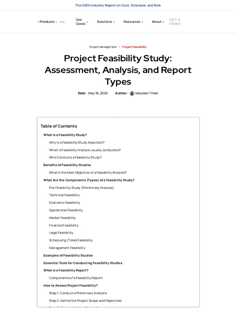 2025 Project Feasibility Study Guide | PDF | Feasibility Study | Risk