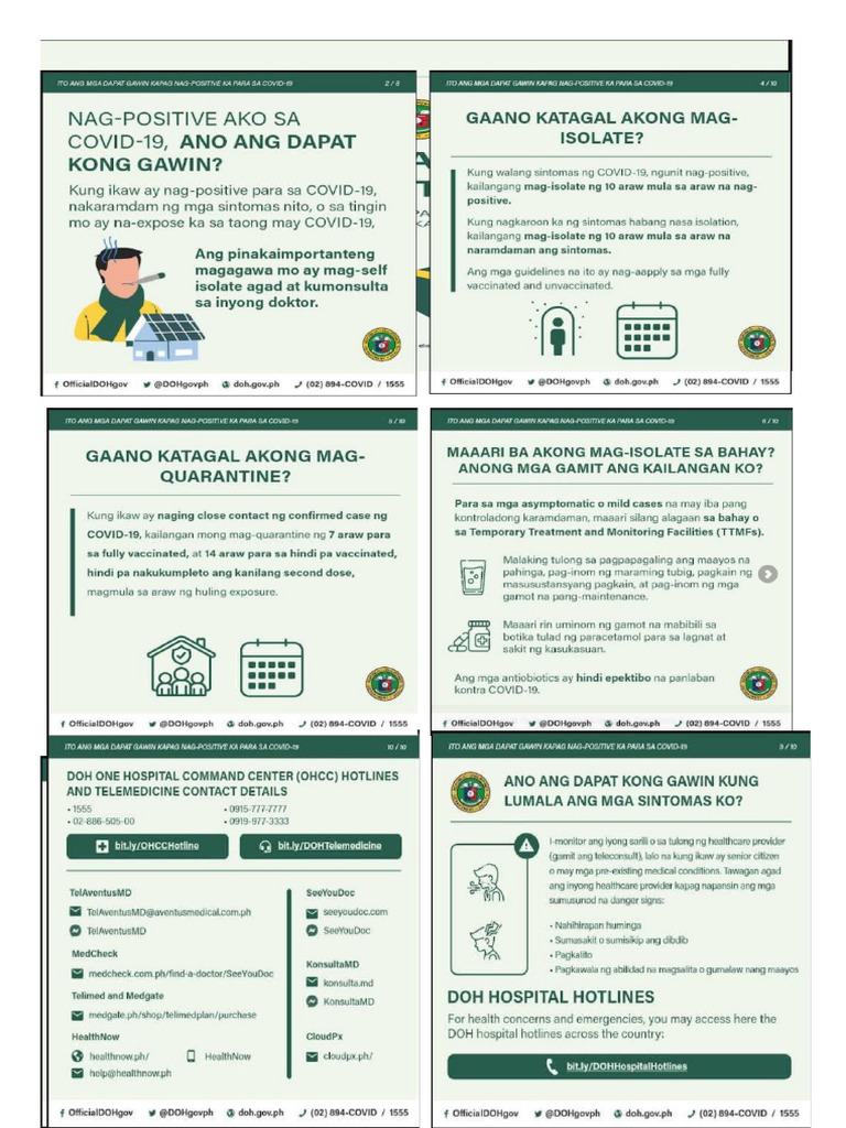 DOH Guidelines For Isolation and Quarantine | PDF