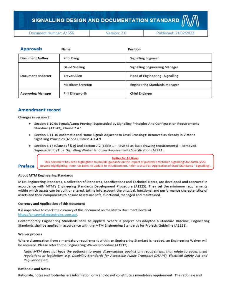 Signalling Design Documentation Standard | PDF | Specification ...
