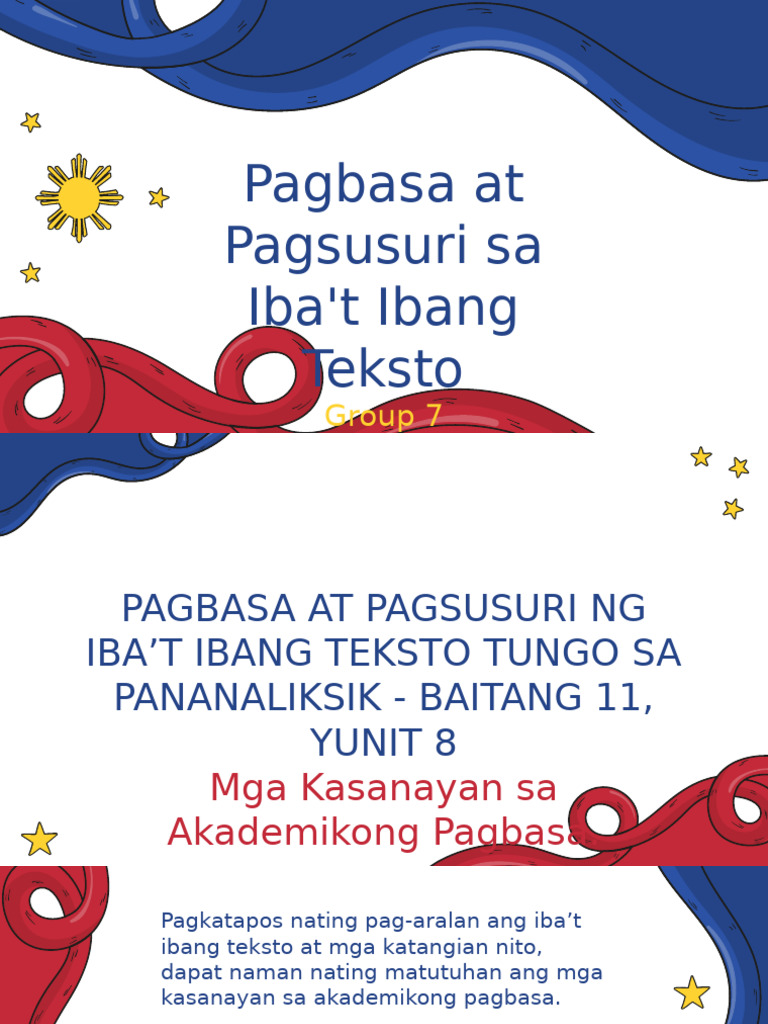 Pagbasa at Pagsusuri Sa Iba't Ibang Teksto | PDF