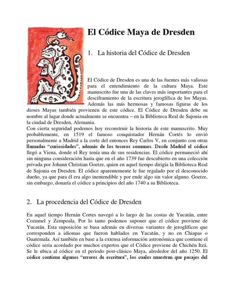 El Códice Maya de Dresden | PDF | Civilización maya | Papel