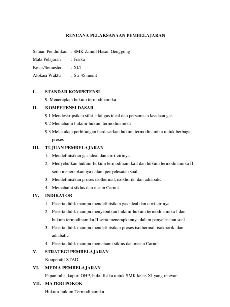 RPP Termodinamika | PDF