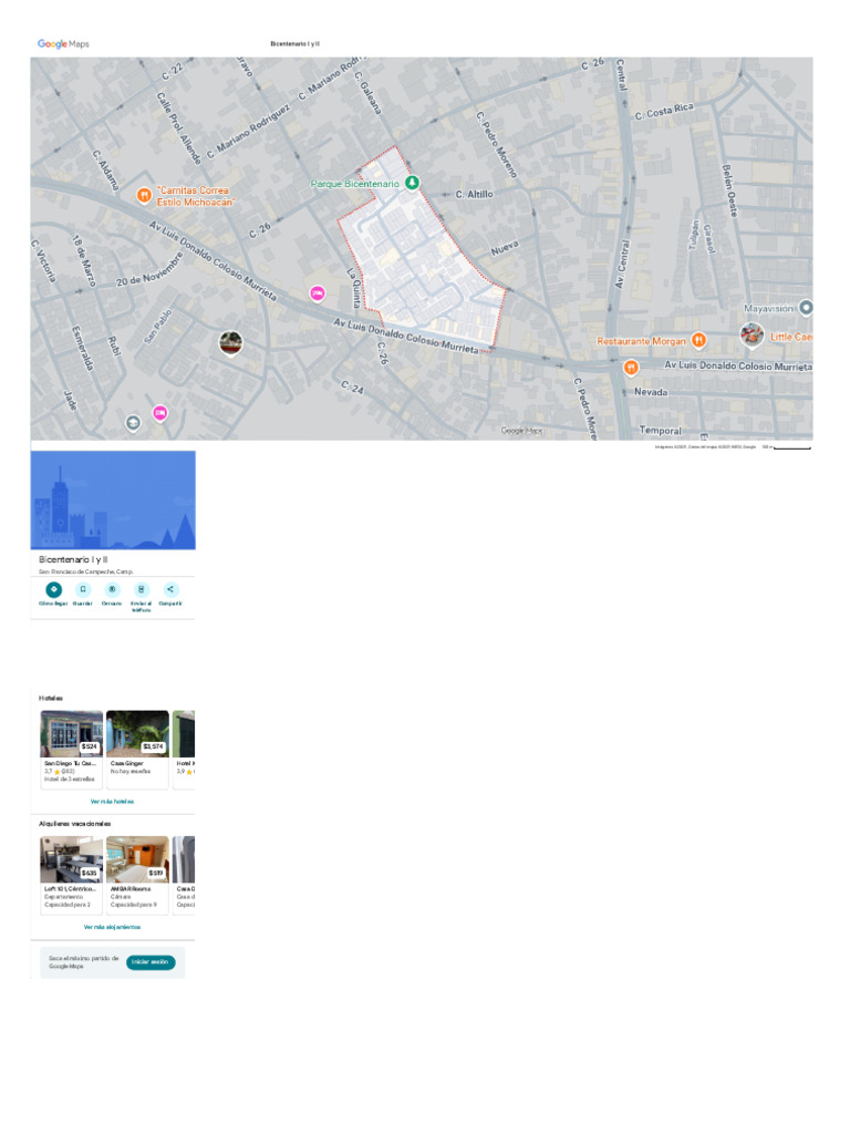 Bicentenario I y II - Google Maps | PDF
