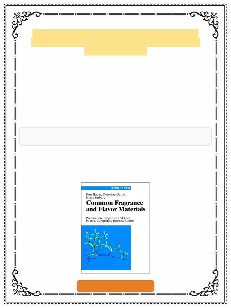 Common Fragrance and Flavor Materials 4th Edition Kurt Bauer Ebook ...