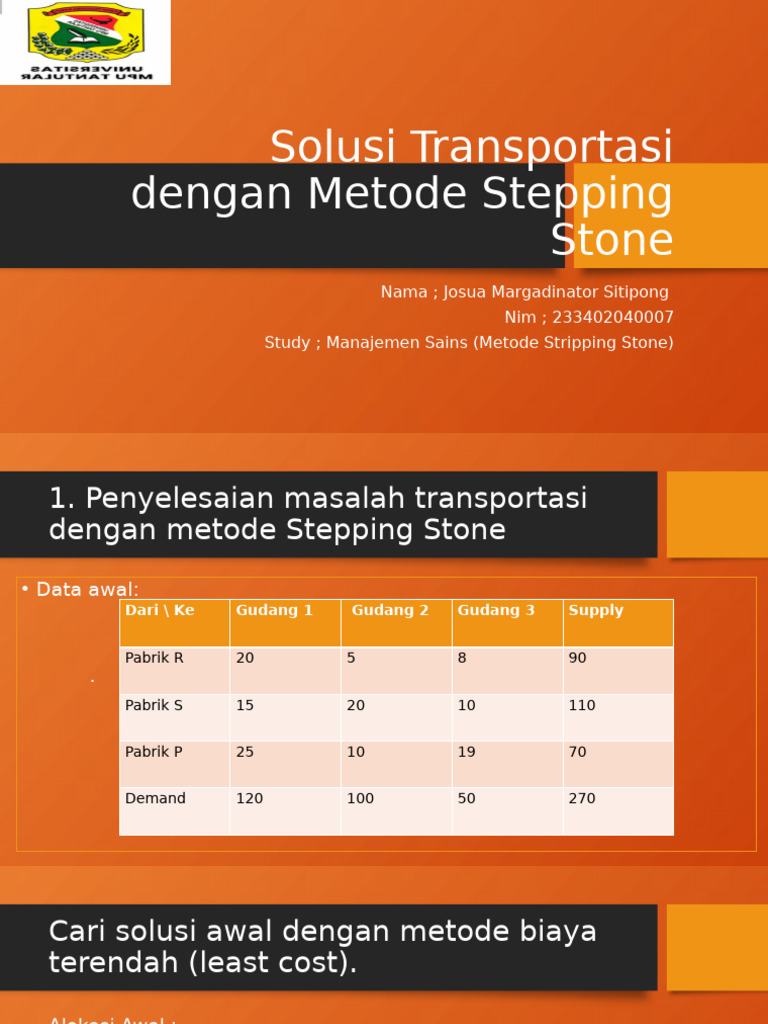 Metode Stepping Stone Manajemen Sains | PDF