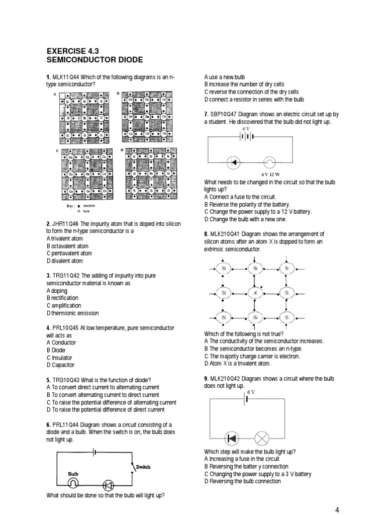Exercise 4.2 (Diode) | PDF | Semiconductors | Diode