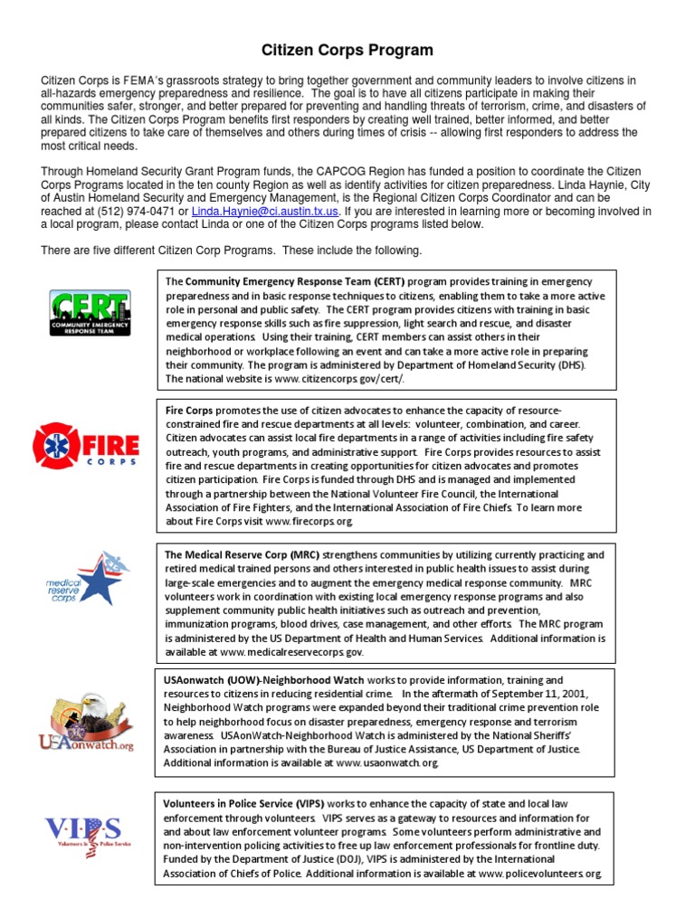 CCP Info For CAPCOG Website Info 5-17-2010 | PDF | Emergency Management ...