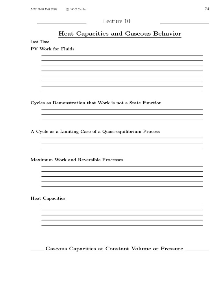 Heat Capacities and Gas Laws Explained | PDF | Gases | Heat Capacity