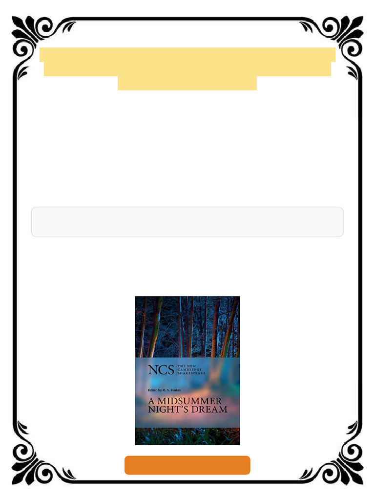 A Midsummer Night s Dream William Shakespeare Edited By Prof. R. A ...