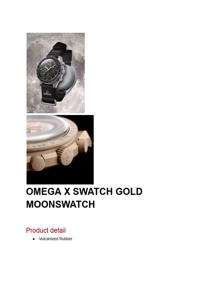 Omega x Swatch Gold Moonswatch | PDF