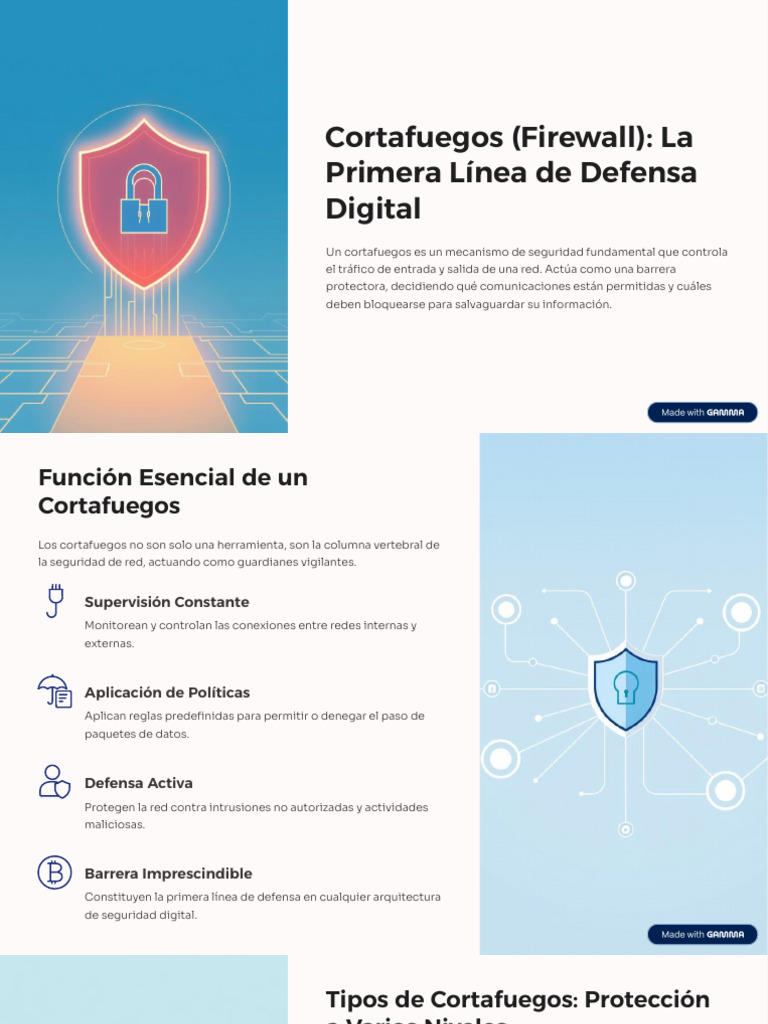 Cortafuegos Firewall La Primera Linea de Defensa Digital | PDF ...