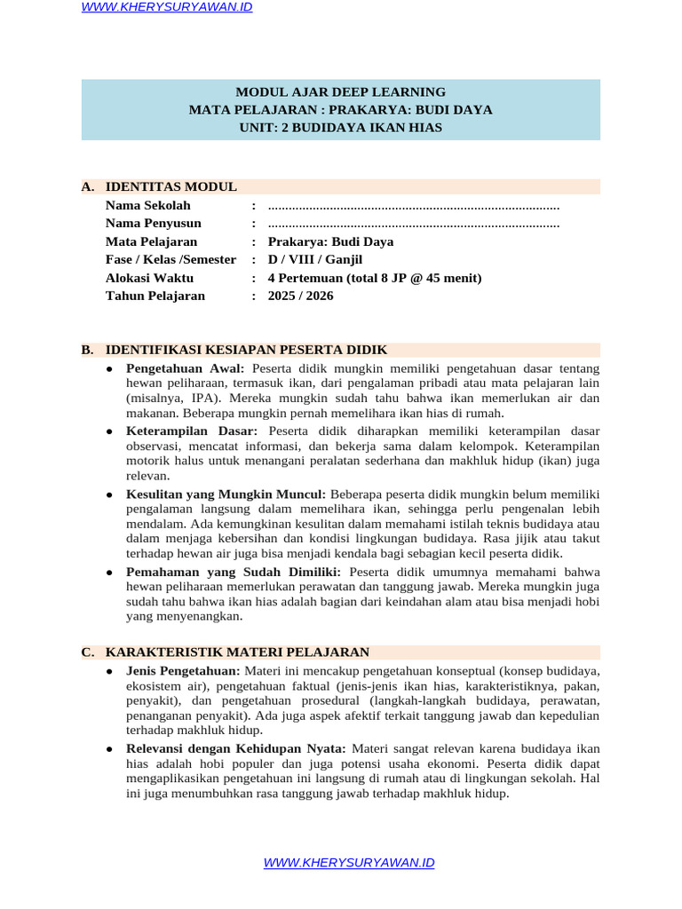 Modul Unit 2 Budi Daya Ikan Hias- Www.kherysuryawan.id | PDF