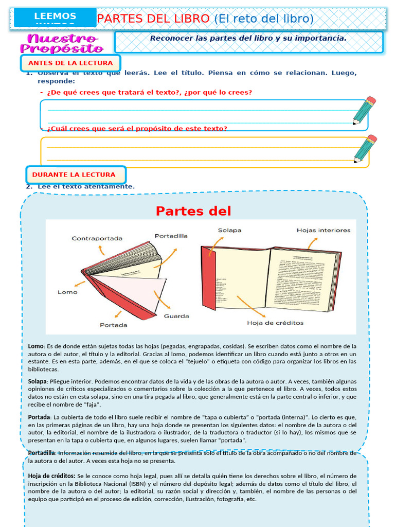 Partes Esenciales de un Libro | PDF | Libros | Publicación