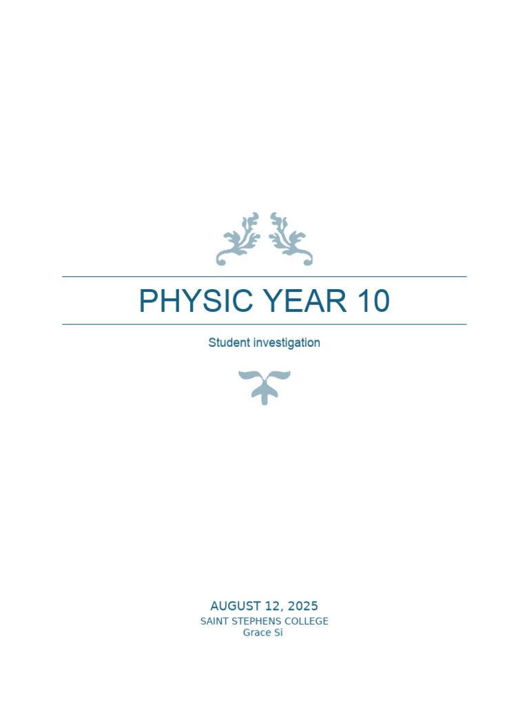 Grace Physics Term 3 Student Investigation Final-289693 | PDF | Tsunami | Flood