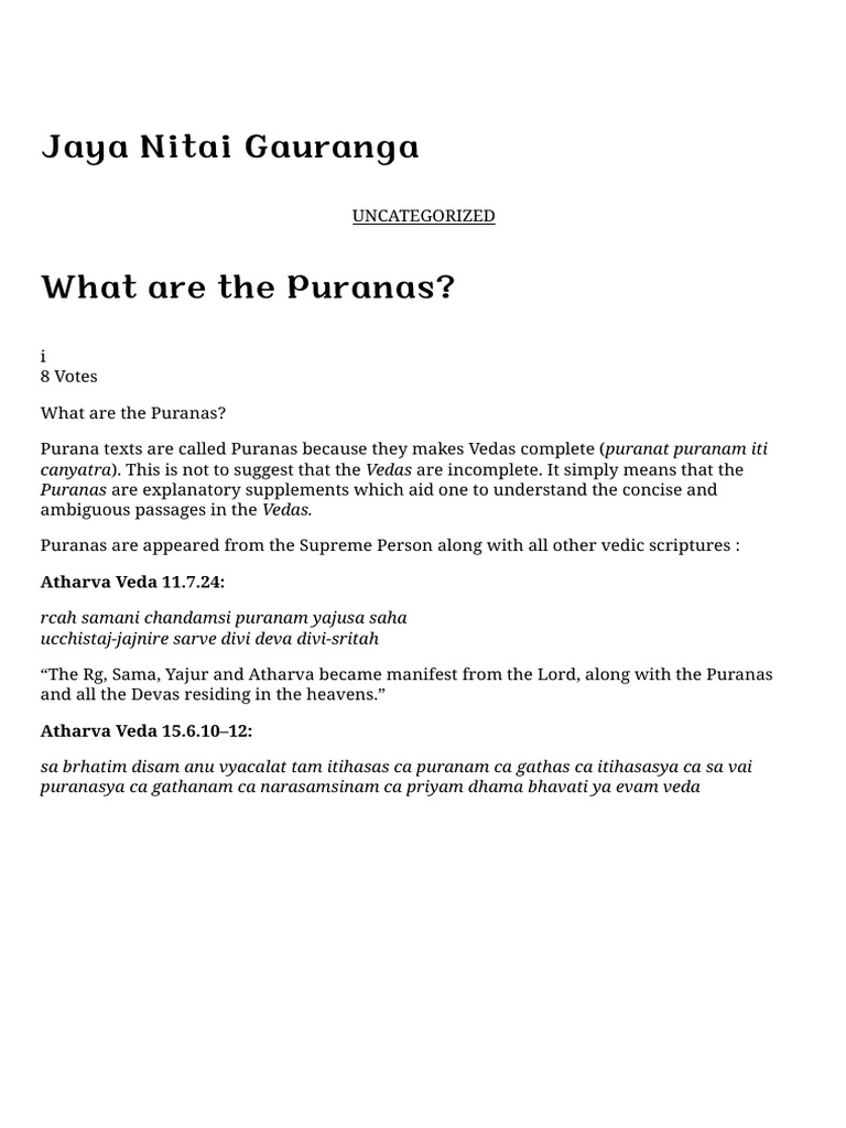 Understanding the Puranas Explained | PDF | Bhagavata Purana | Puranas