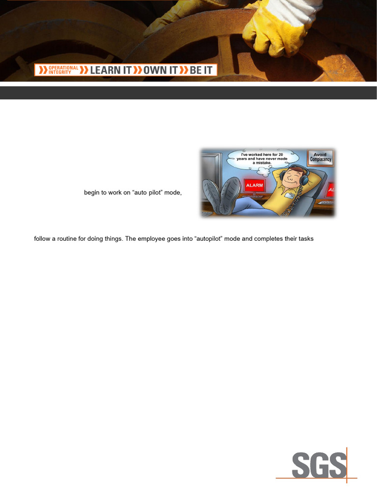 05-23ST - Safety Complacency | PDF | Safety | Risk
