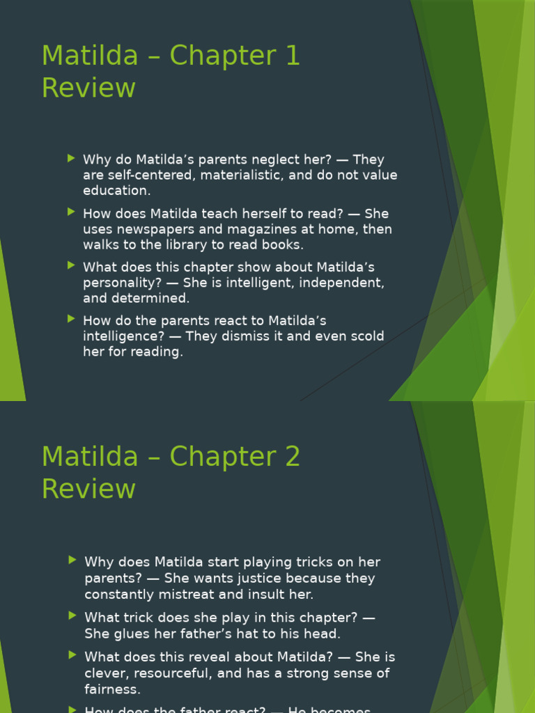 Matilda Chapter Summaries and Analysis | PDF