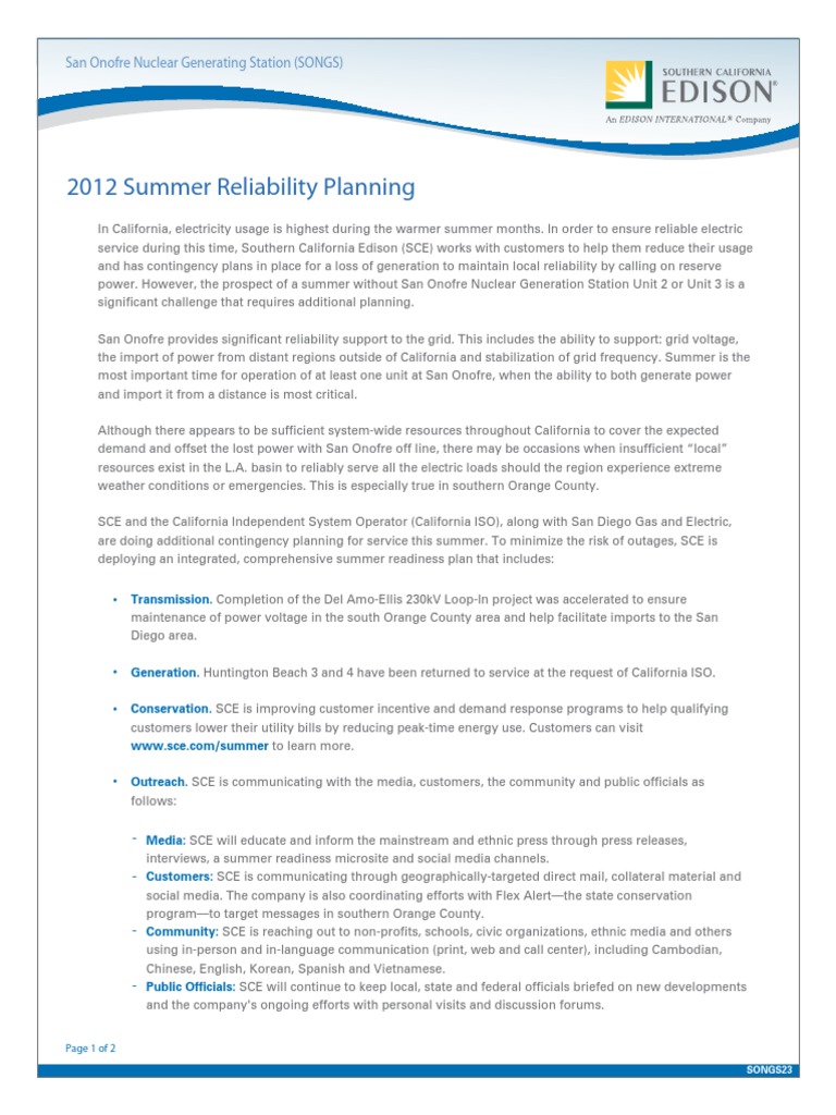 Summer Readiness 060712 | PDF | Electrical Grid | Electricity