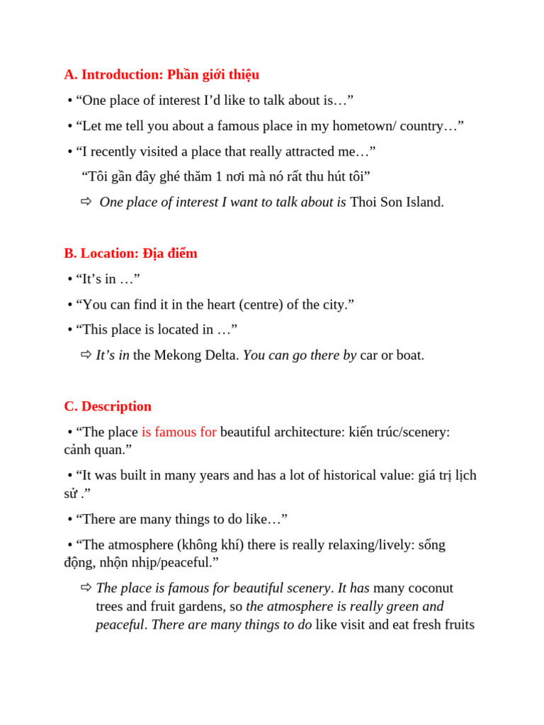 Describe Places of Interest | PDF