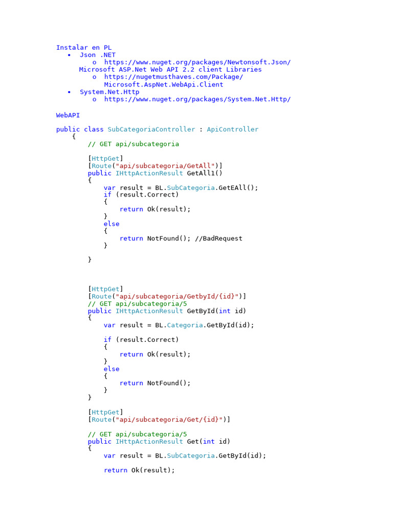 WebApi consumir en MVC (2) | PDF | Bibliotecas de computadoras | Arquitectura de sistemas