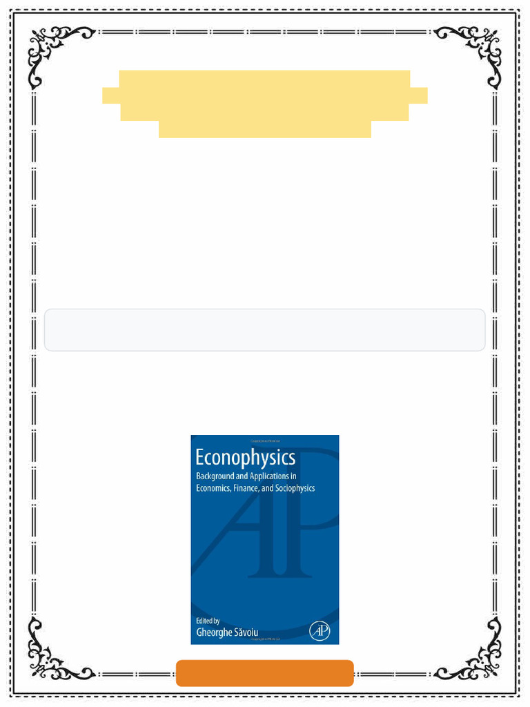 Econophysics Background and Applications in Economics Finance and ...