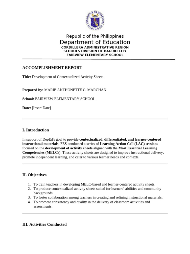 ACT SHEETS | PDF | Teachers | Learning