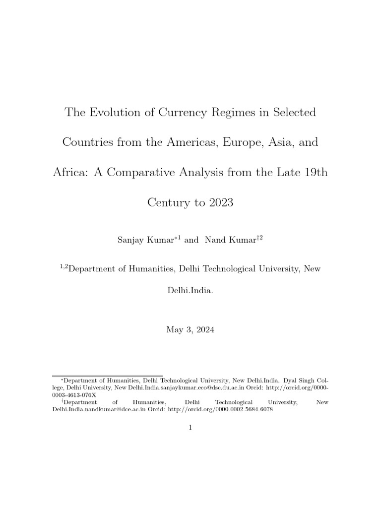 Evolution of Currency Regimes 1890-2023 | PDF | Floating Exchange Rate ...
