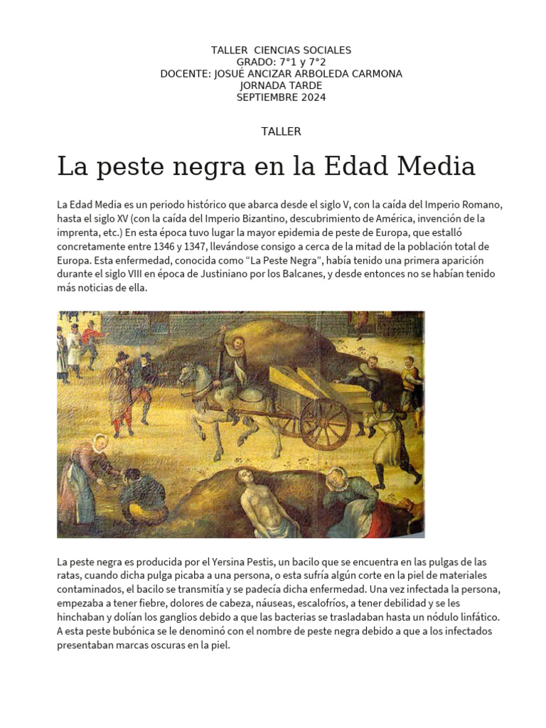 La Peste Negra en la Edad Media | PDF | Muerte negra | Peste (enfermedad)