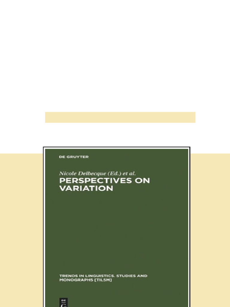 (Ebook) Perspectives on Variation: Sociolinguistic, Historical ...