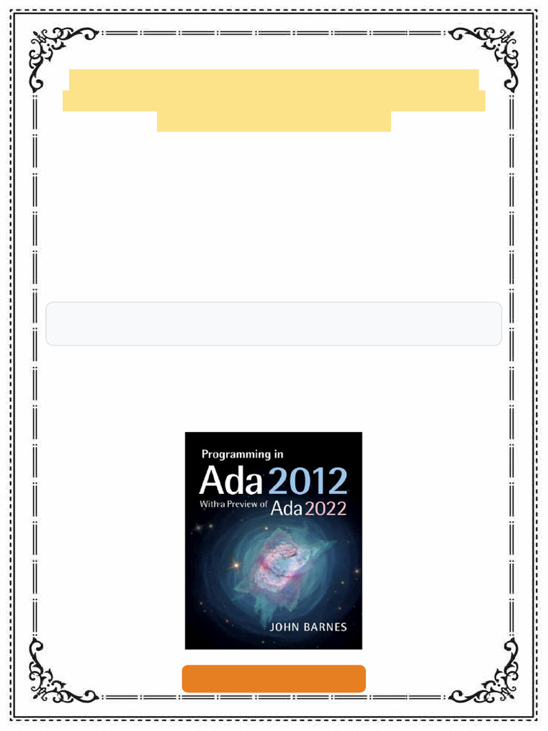 Programming in Ada 2012 With A Preview of Ada 2022 2nd Edition John ...