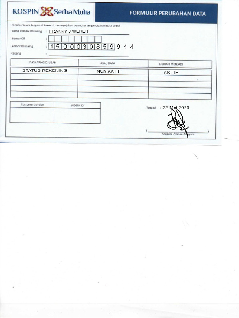 Formulir Perubahan Data906 | PDF